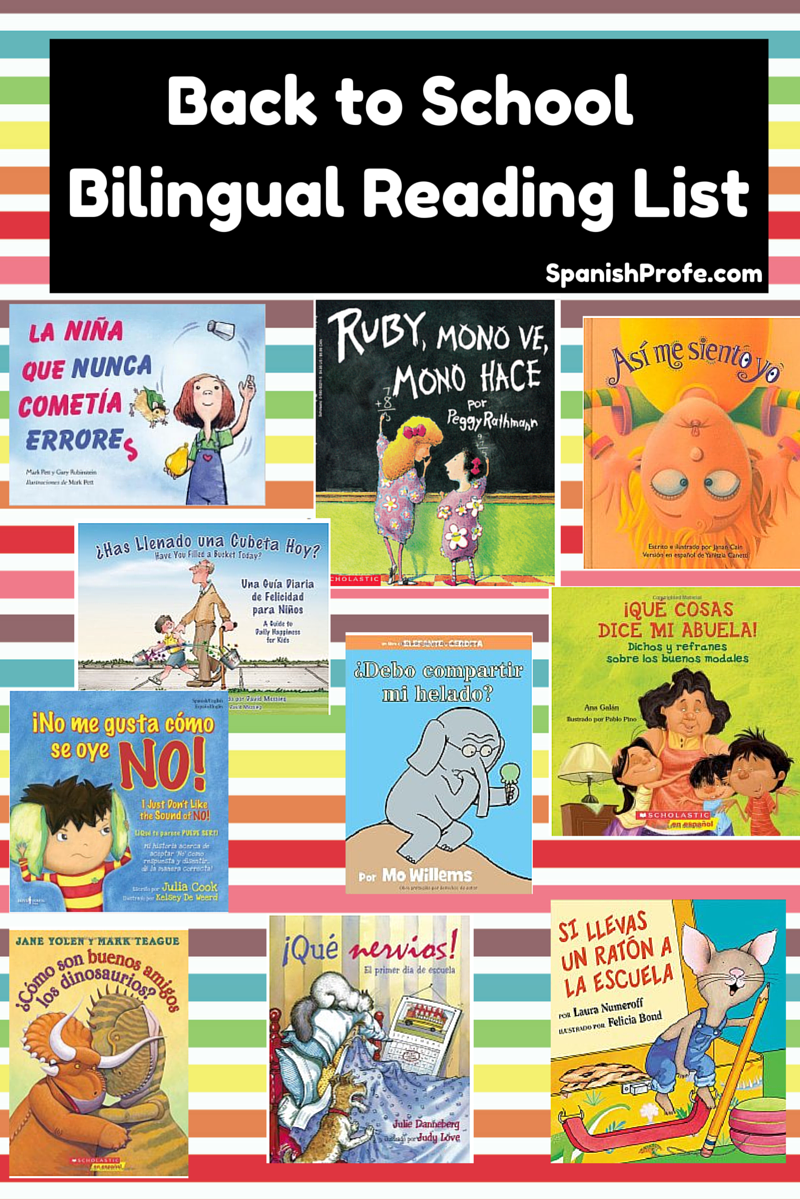 Back to School Bilingual Reading List - Spanish Profe