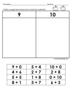 Hojas y centros de matemáticas para noviembre- Primero Grado (Spanish ...