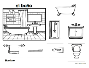 La casa (Spanish House Diagram, Vocabulary and labeling) - Spanish Profe