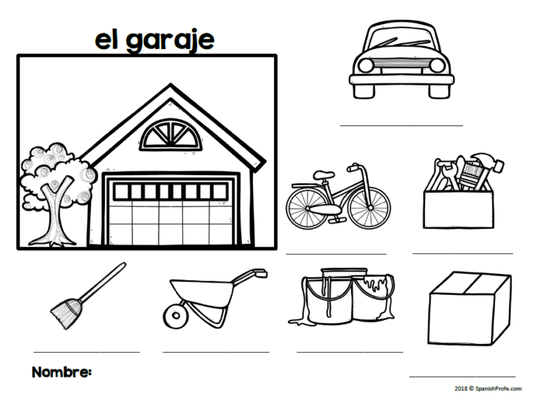 La casa (Spanish House Diagram, Vocabulary and labeling) - Spanish Profe