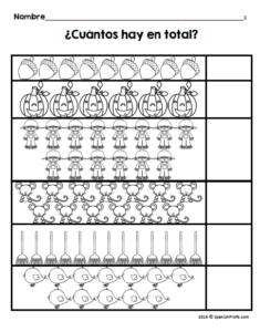 Hojas y centros de matemáticas para octubre -Primer Grado (Spanish Math ...