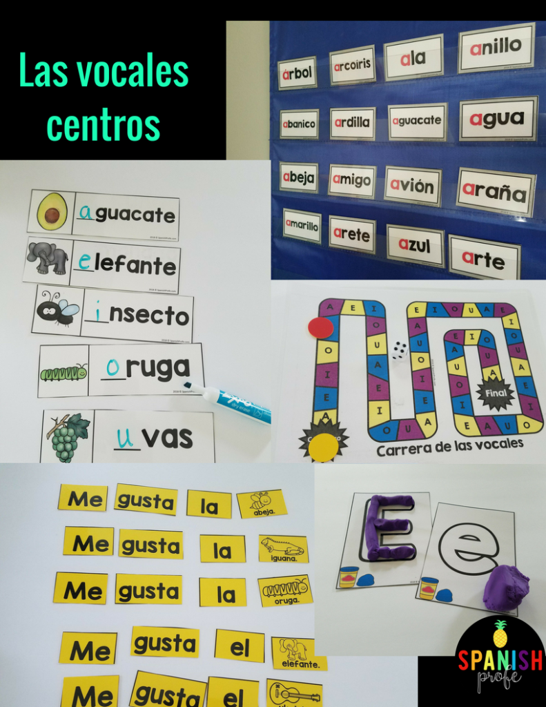 Las vocales centros (Spanish Vowels Centers) - Spanish Profe