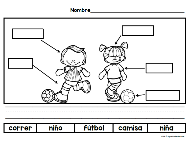Escribe y Etiqueta (Labeling and Writing in Spanish) - Spanish Profe