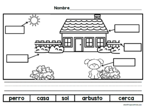 Escribe y Etiqueta (Labeling and Writing in Spanish) - Spanish Profe