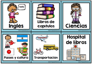 Classroom Library Labels in Spanish (Tarjetas para libros) - Spanish Profe