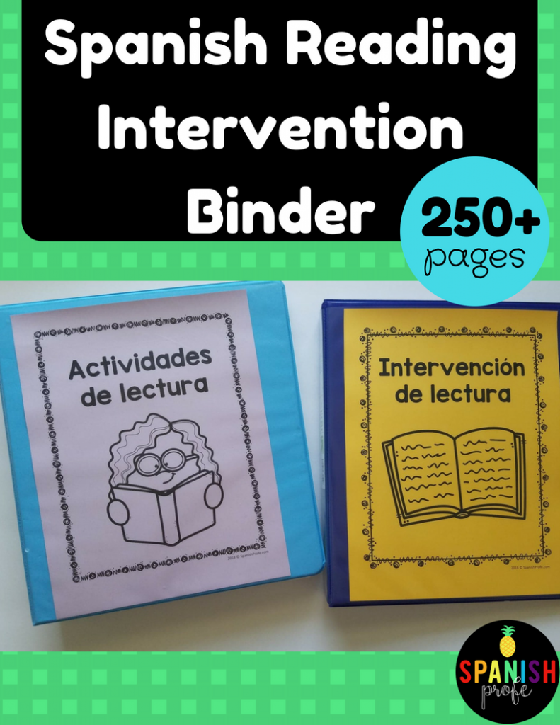 Spanish Reading Intervention Binder (Intervencion de lectura) - Spanish ...